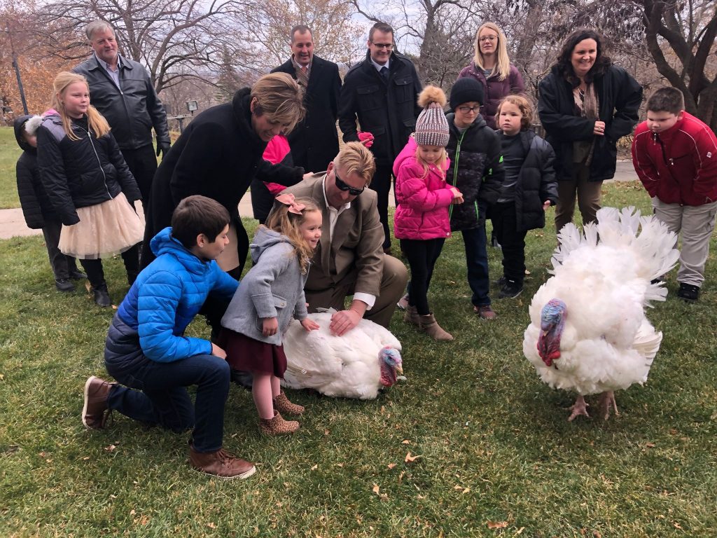Gov. Reynolds celebrates Iowa Turkey Industry, pardoning two turkeys ...
